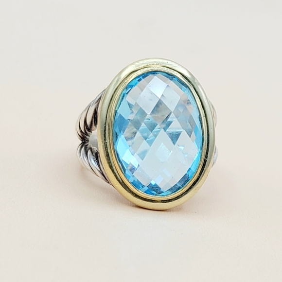 David Yurman | Jewelry | David Yurman Signature Oval Blue Topaz Ring ...